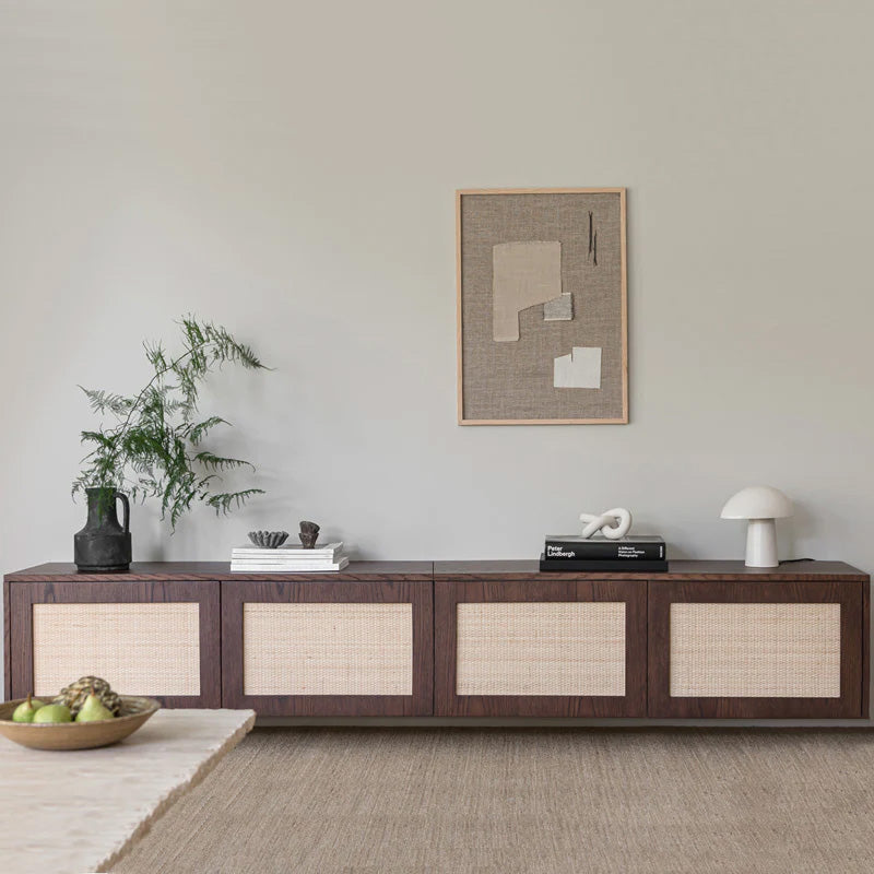 BESTA CANE & OAK CLOSED WEAVE CONSOLE – Fronteriors US