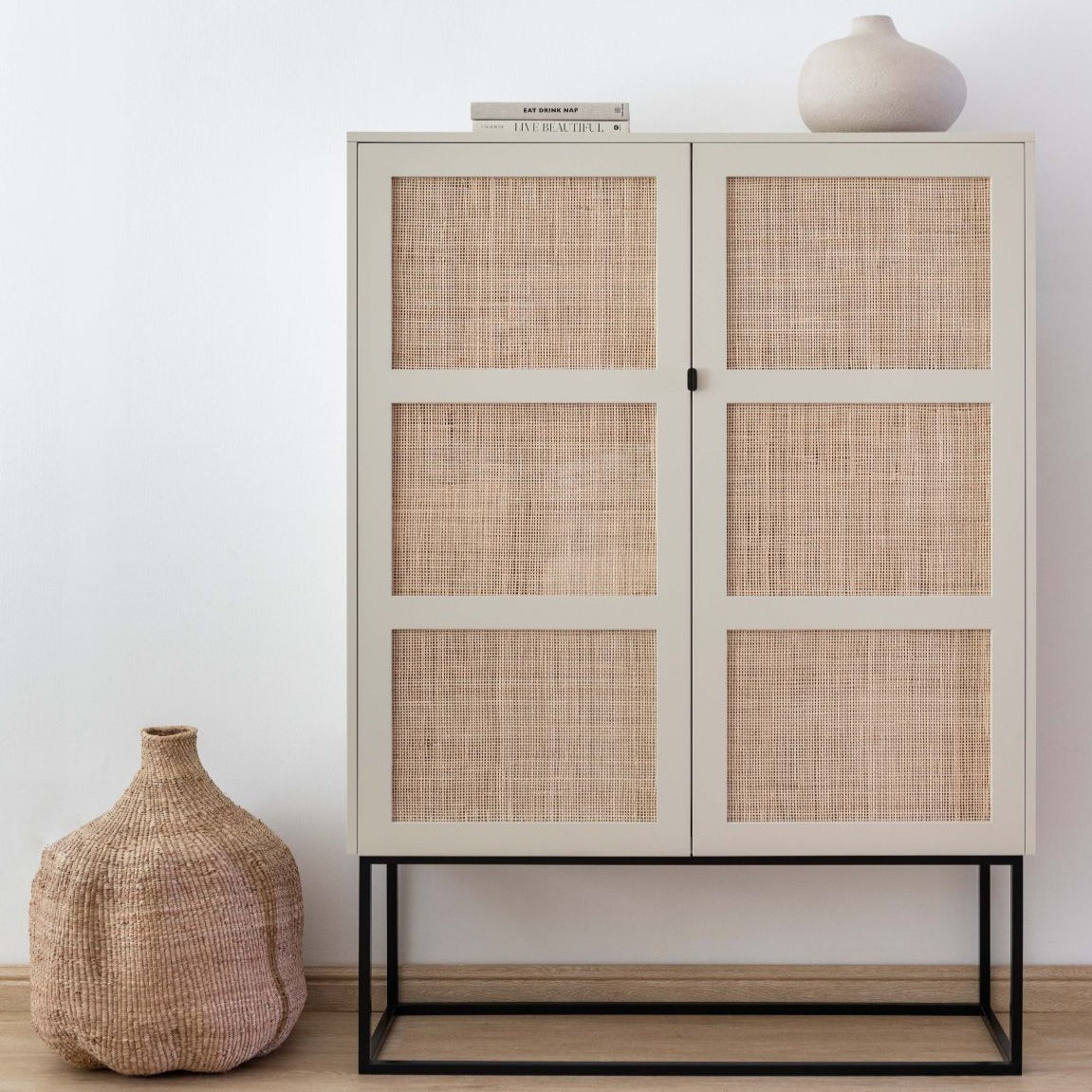 Besta Radio Weave Cane Tall cabinet – Fronteriors US